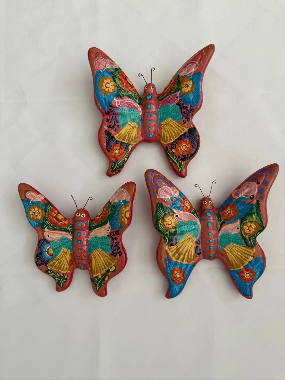 unbranded | Wall Decor | Set Of 3 Talavera Butterfly Wall Art Mexican ...